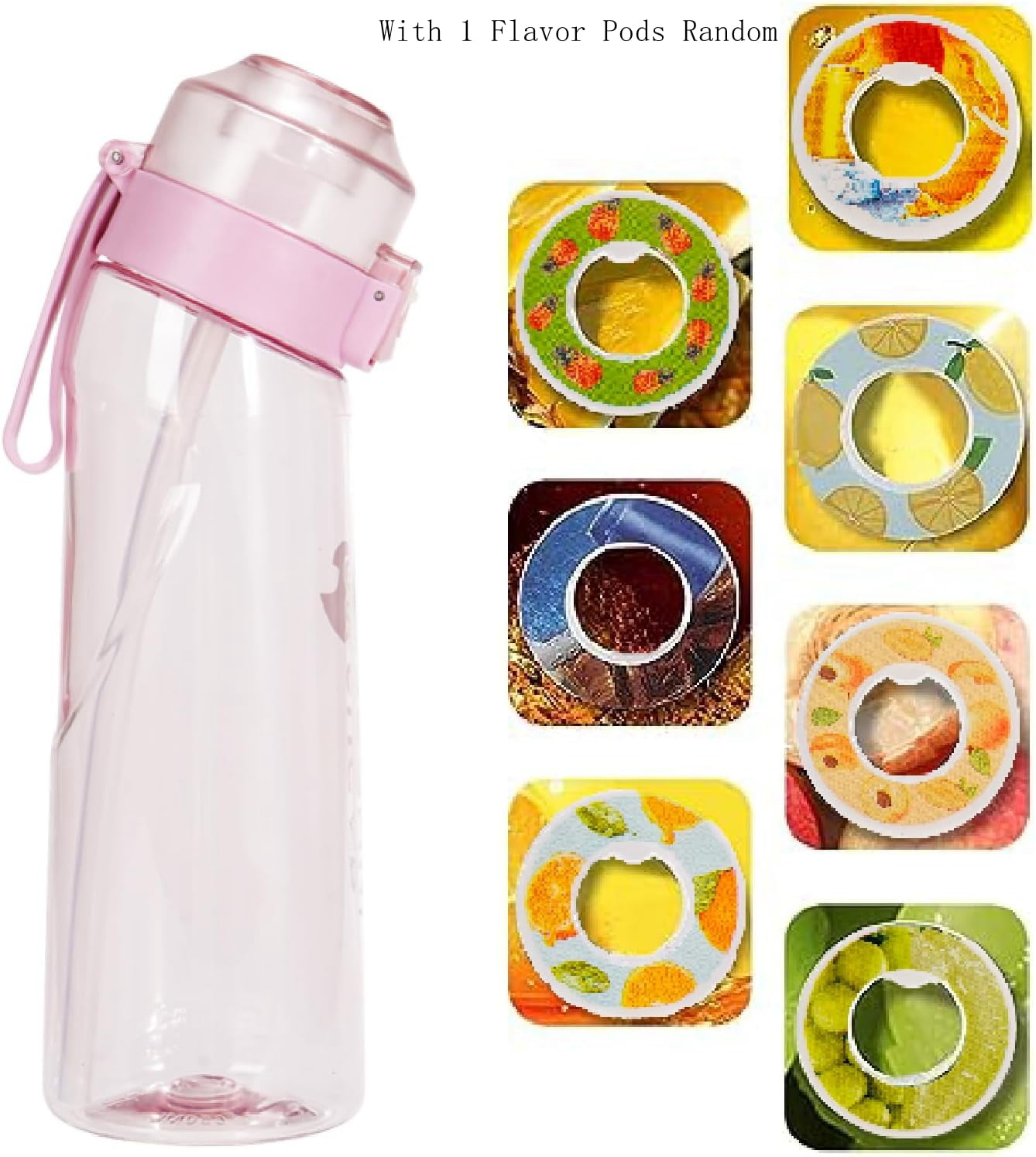 SPXUBZ Air Water Bottle, 21.9 Oz, Leak Proof, 1 Flavor Pods, Outdoor ...