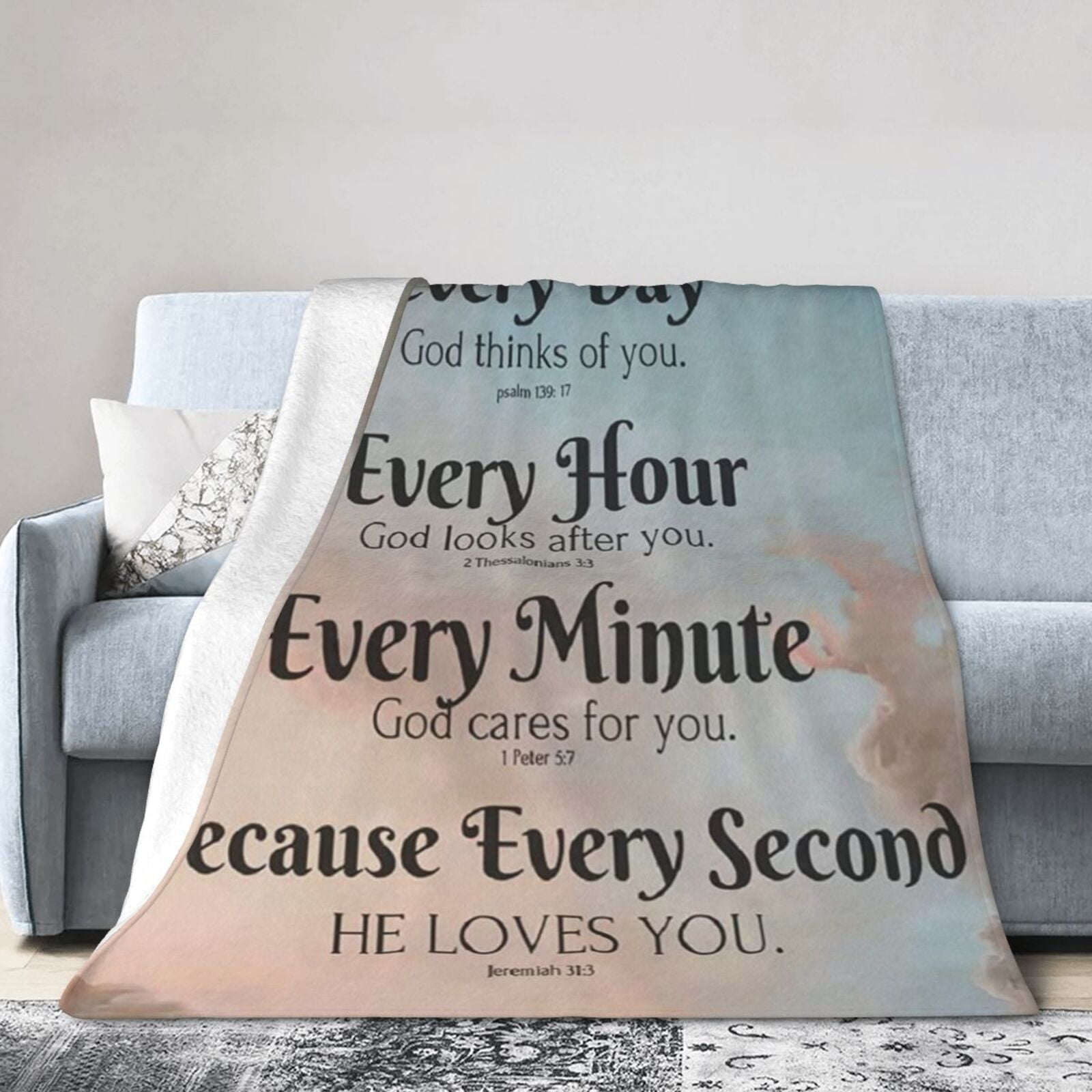SPXUBZ Bible Verse Blanket with Inspirational Thoughts and Prayers ...