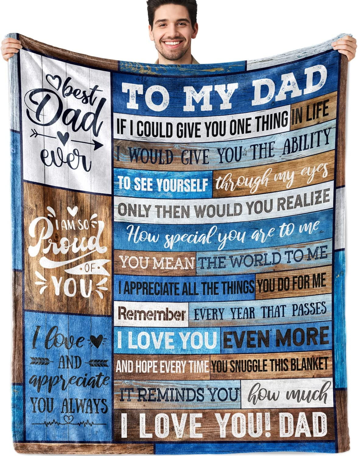 SPXUBZ Birthday Gifts Christmas Gifts for Dad Soft Throw Flannel ...