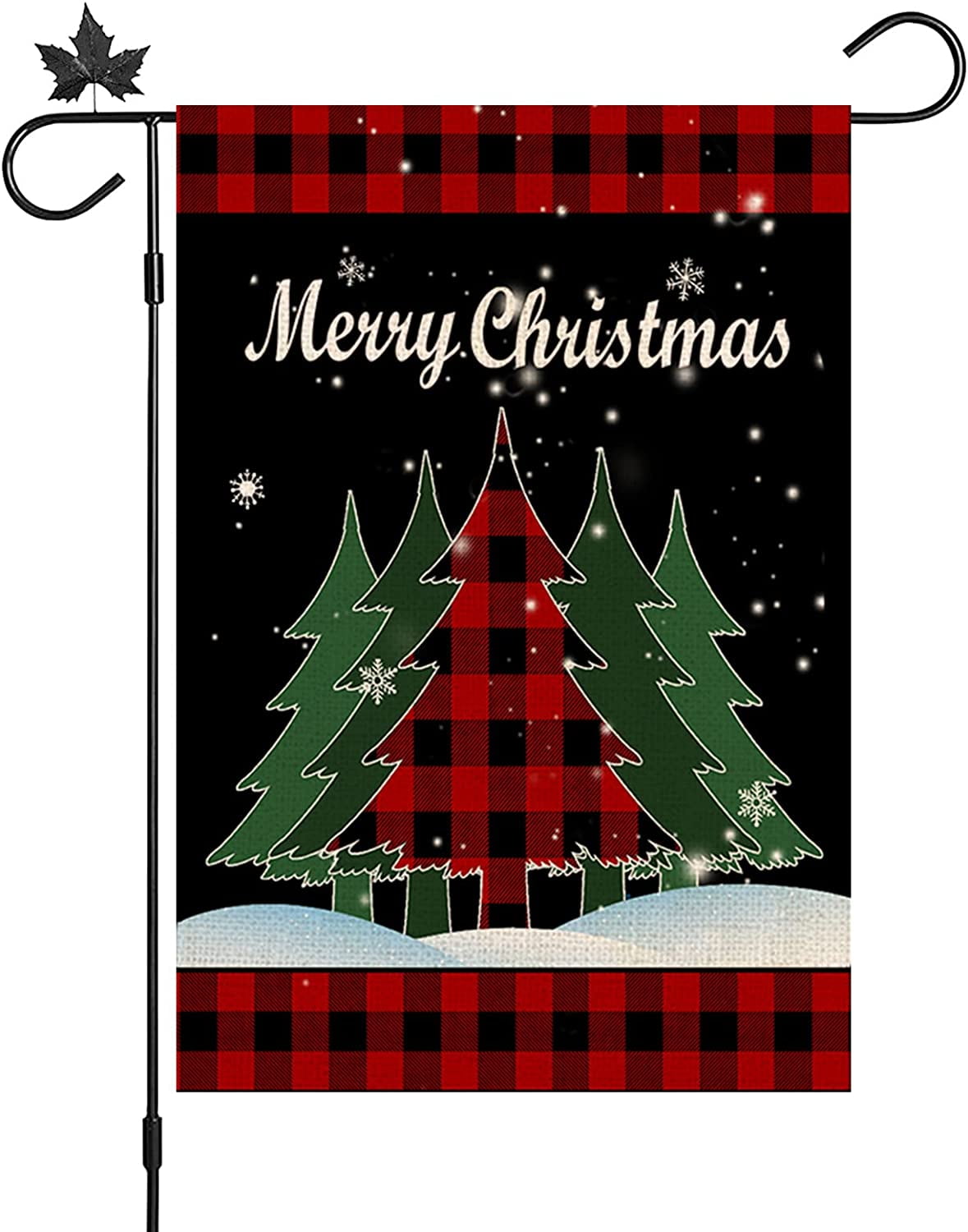 SPXUBZ Merry Christmas Garden Flag Pattern of Buffalo, Winter Holiday ...