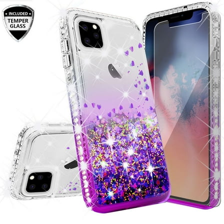 Apple iPhone 13 Case Ring Kickstand [Tempered Glass Screen Protector ...