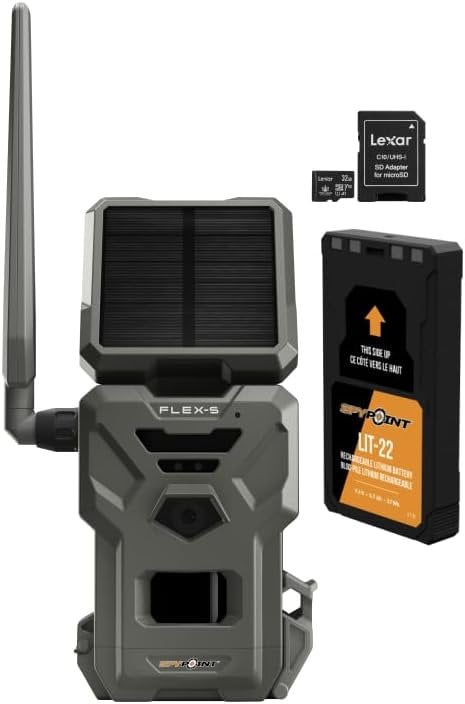 SPYPOINT Flex-S Solar Cellular Hunting Camera+, LTE, Solar Panel, 100ft ...