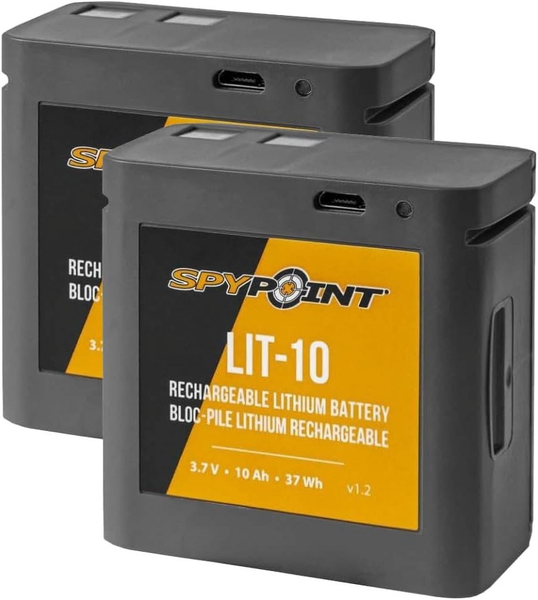 SPYPOINT LIT-10 3.7V Rechargeable Battery Pack, 10200mAh, for Trail ...