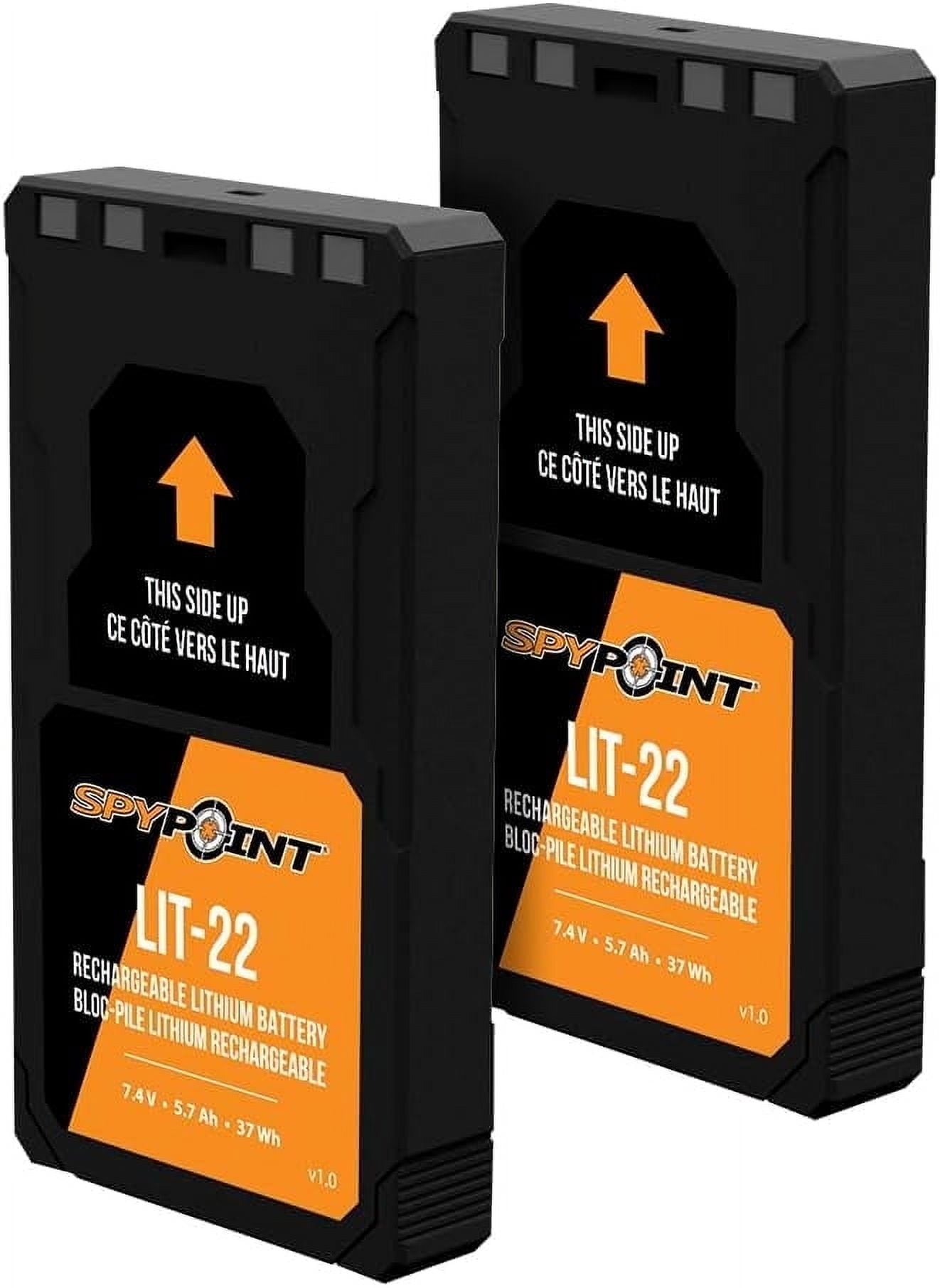 SPYPOINT LIT-22 Twin Pack - Rechargeable 7.4V Lithium Battery Pack for ...