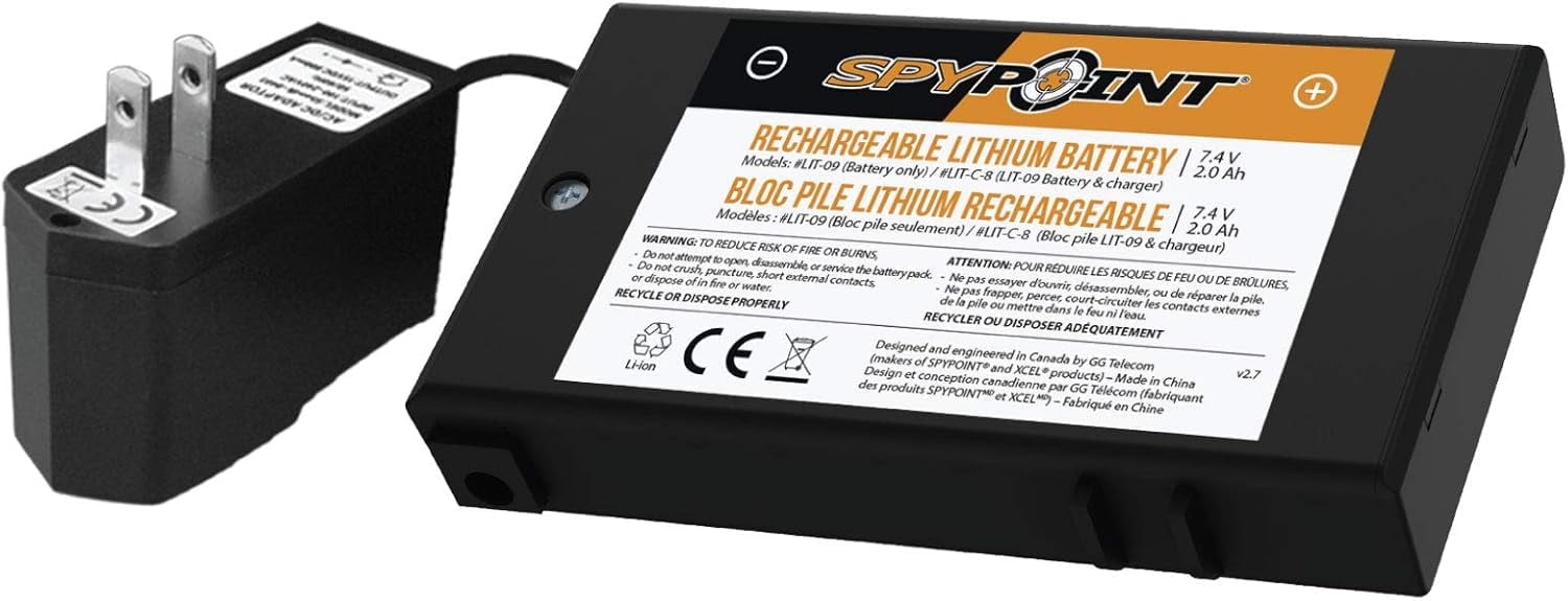 SPYPOINT LIT-C-08 Lithium Battery Pack Kit With 7.4V AC Charger For ...