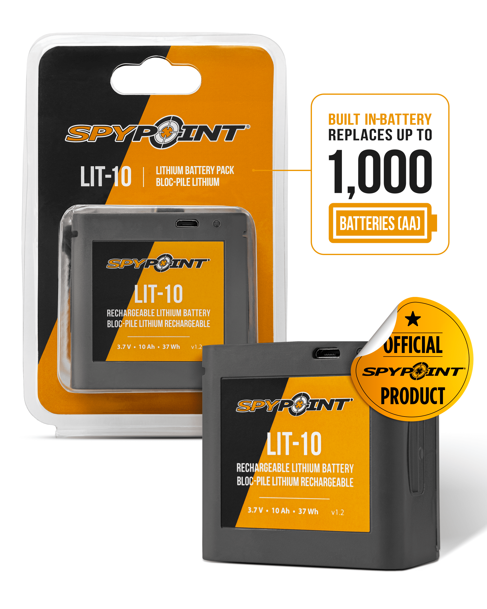 SPYPOINT Rechargeable Lithium Battery Pack/Charger, Fits Micros Cams ...