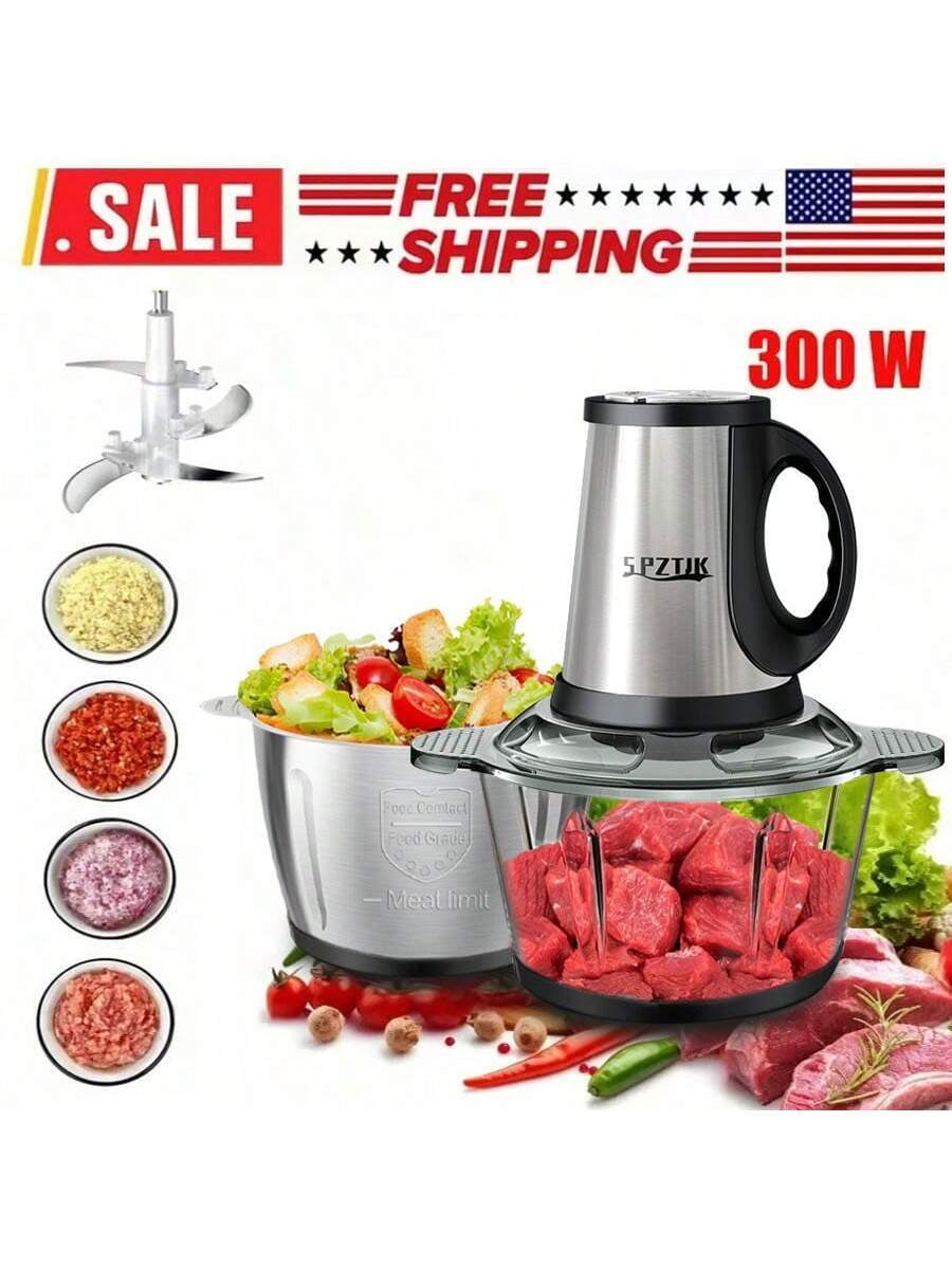 SPZTJK Meat Grinder Machine Electric, Mini Electric Garlic Chopper ...