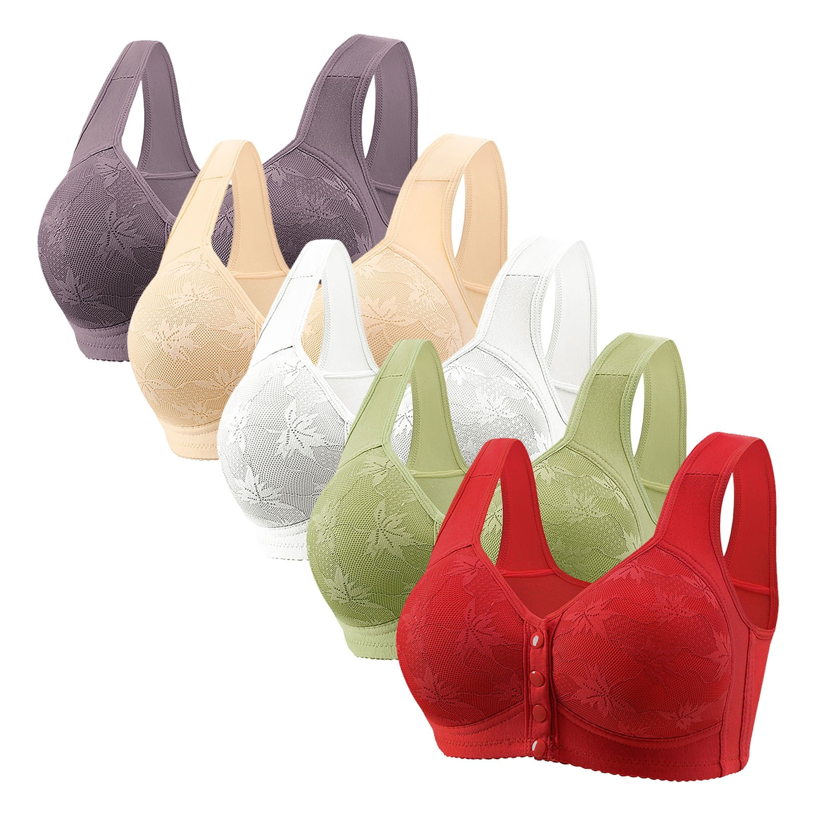 SPZTSX 5 Pack Wireless Bra for Women Seamless Padded Bralette Soft ...