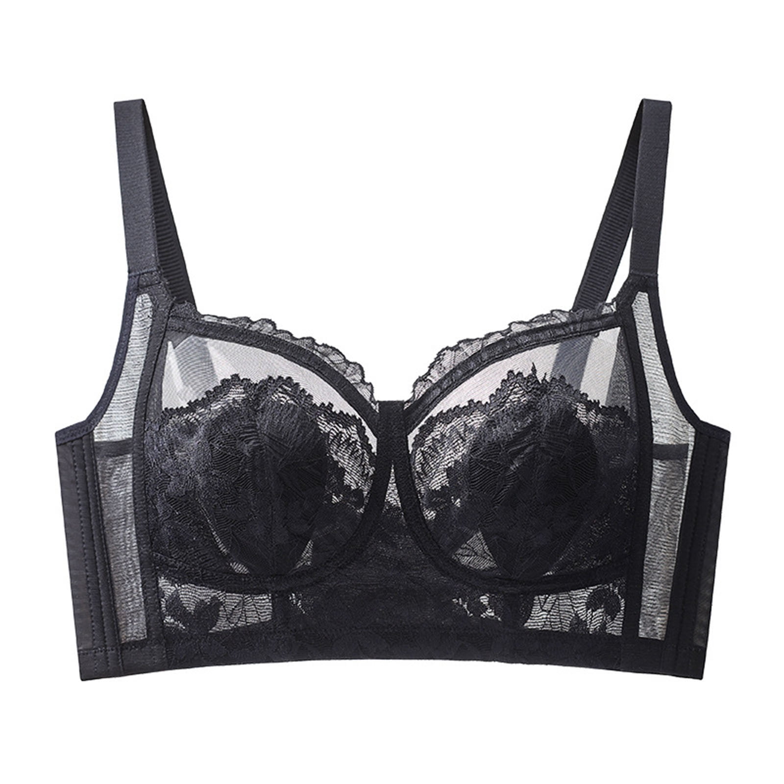 SPZTSX Women's Sexy Lace Push Up Plus Size Bra Sheer Balconette Underwire Unlined - Walmart.com