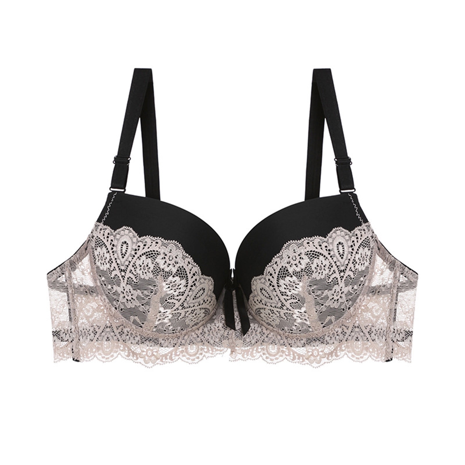 SPZTSX Women's Underwire Stretch Lace Plunge Bra | Low-Cut, Side Sling ...