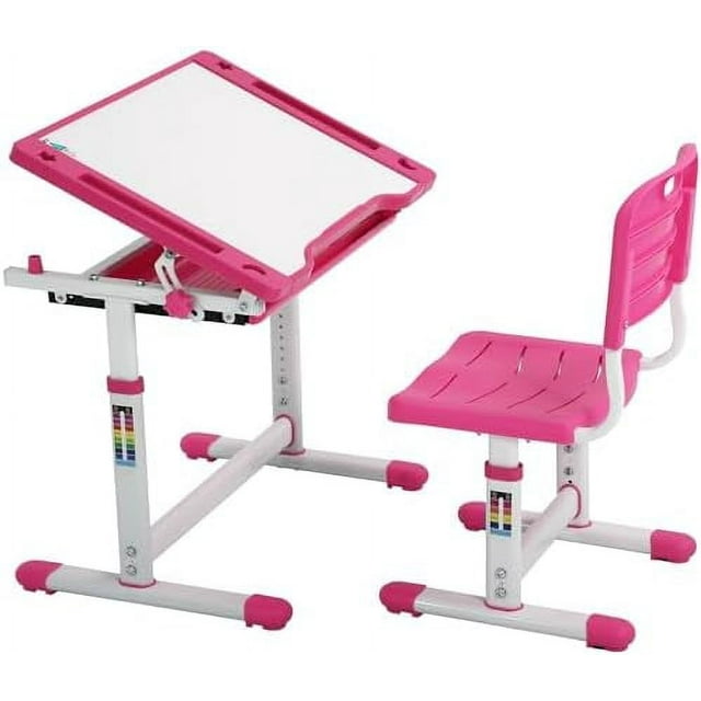 SQAXC Desk and Chair Set Height Adjustable Study Desk for with Pull Out ...