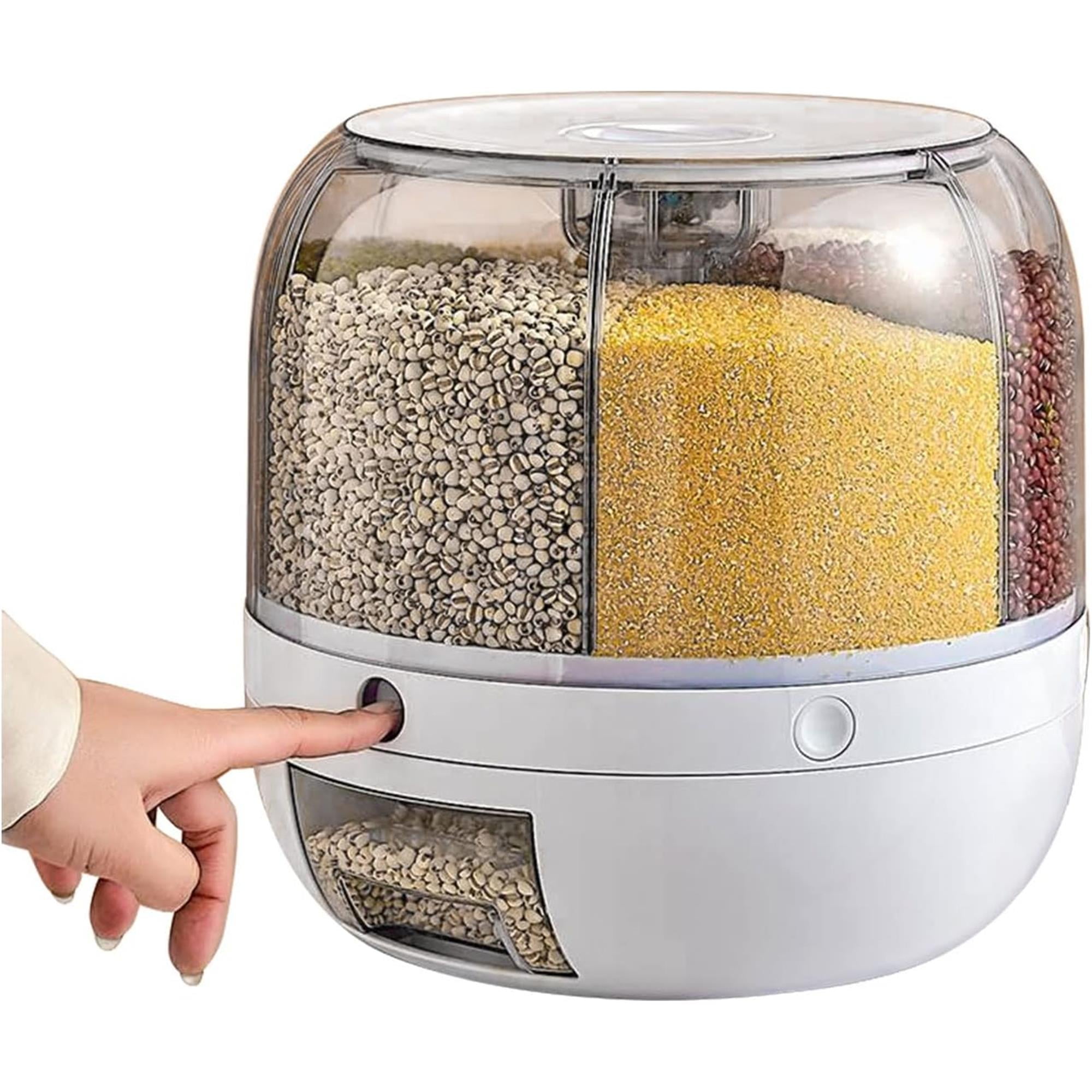 SQDWYGG Grain Dispenser, Grain and Rice Storage Container Kitchen, 360 ...