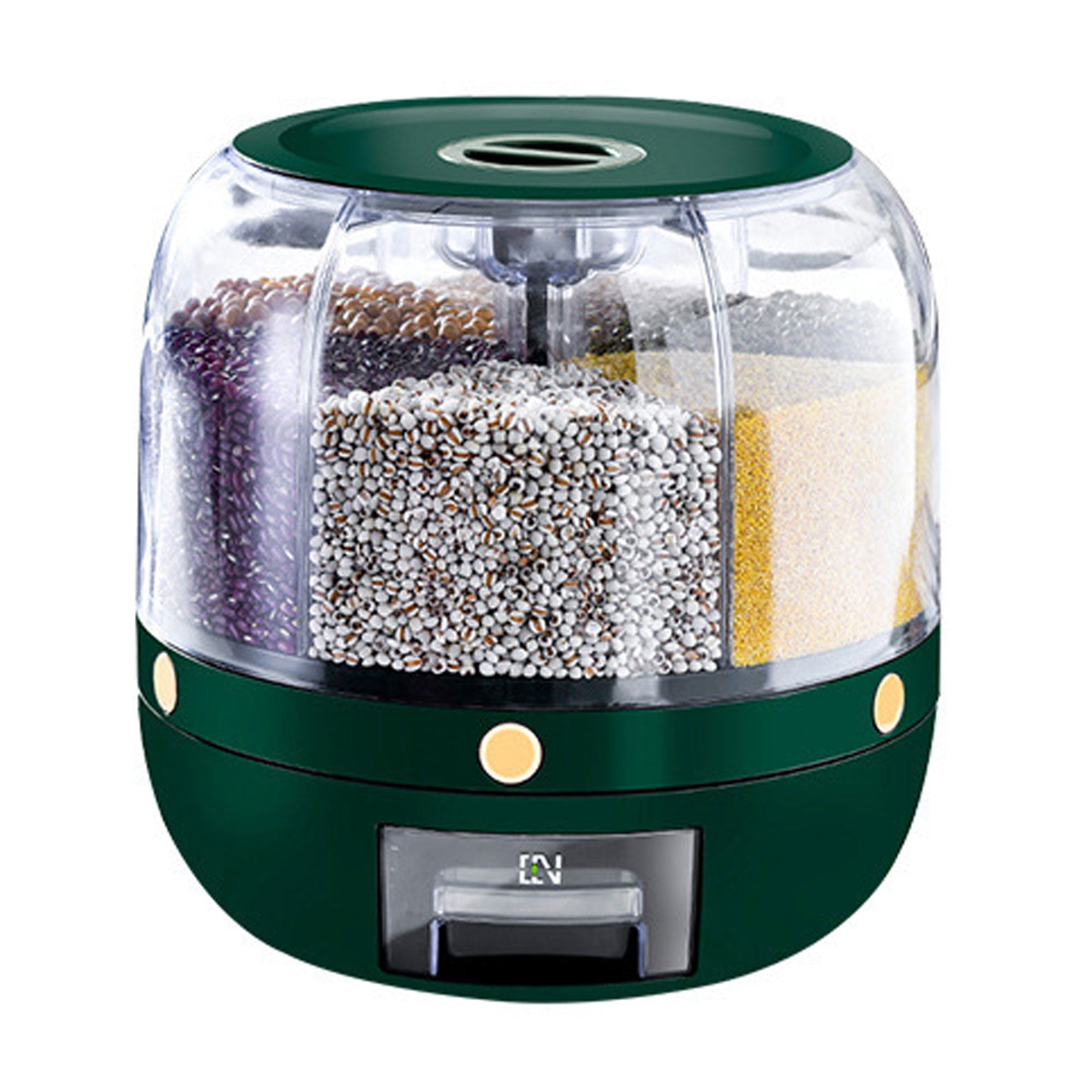 SQDWYGG Grain Dispenser, Grain and Rice Storage Container Kitchen, 360 ...
