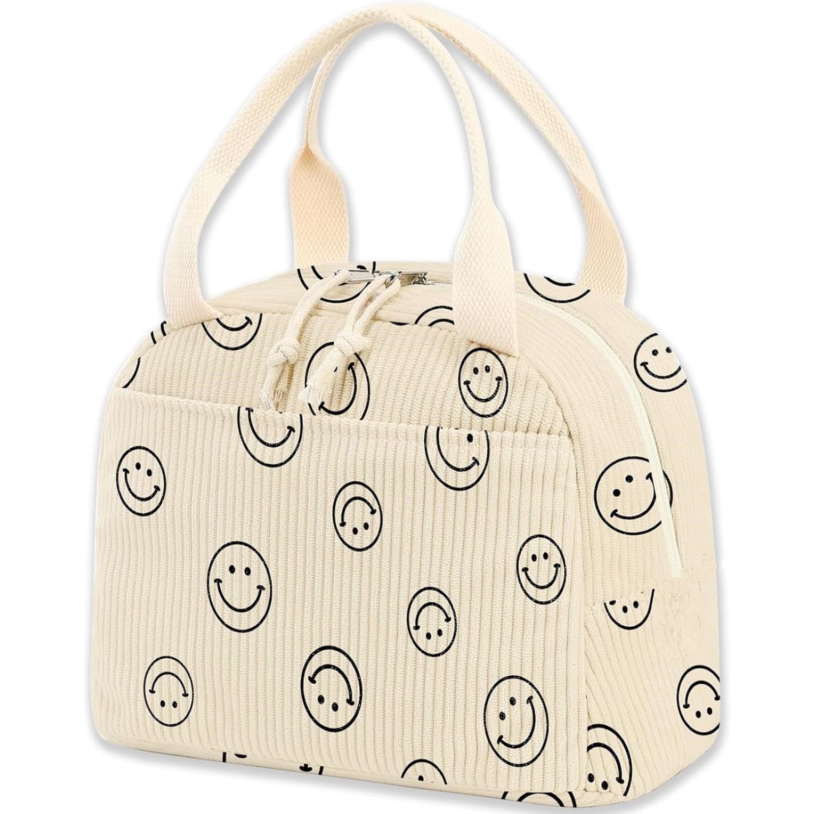 SQDWYGG Lunch Bag Cute Corduroy Lunch Handbag Reusable Insulated Lunch ...