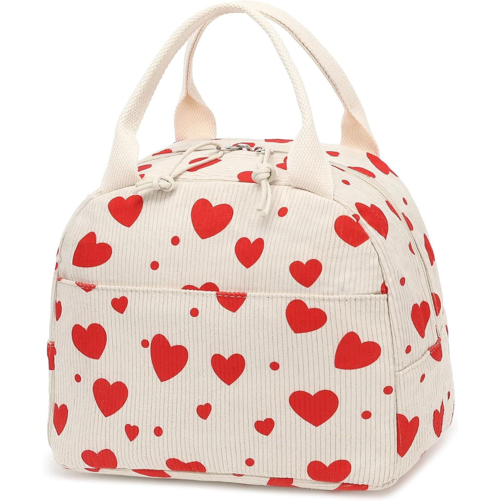 SQDWYGG Lunch Bag Cute Corduroy Lunch Handbag Reusable Insulated Lunch ...