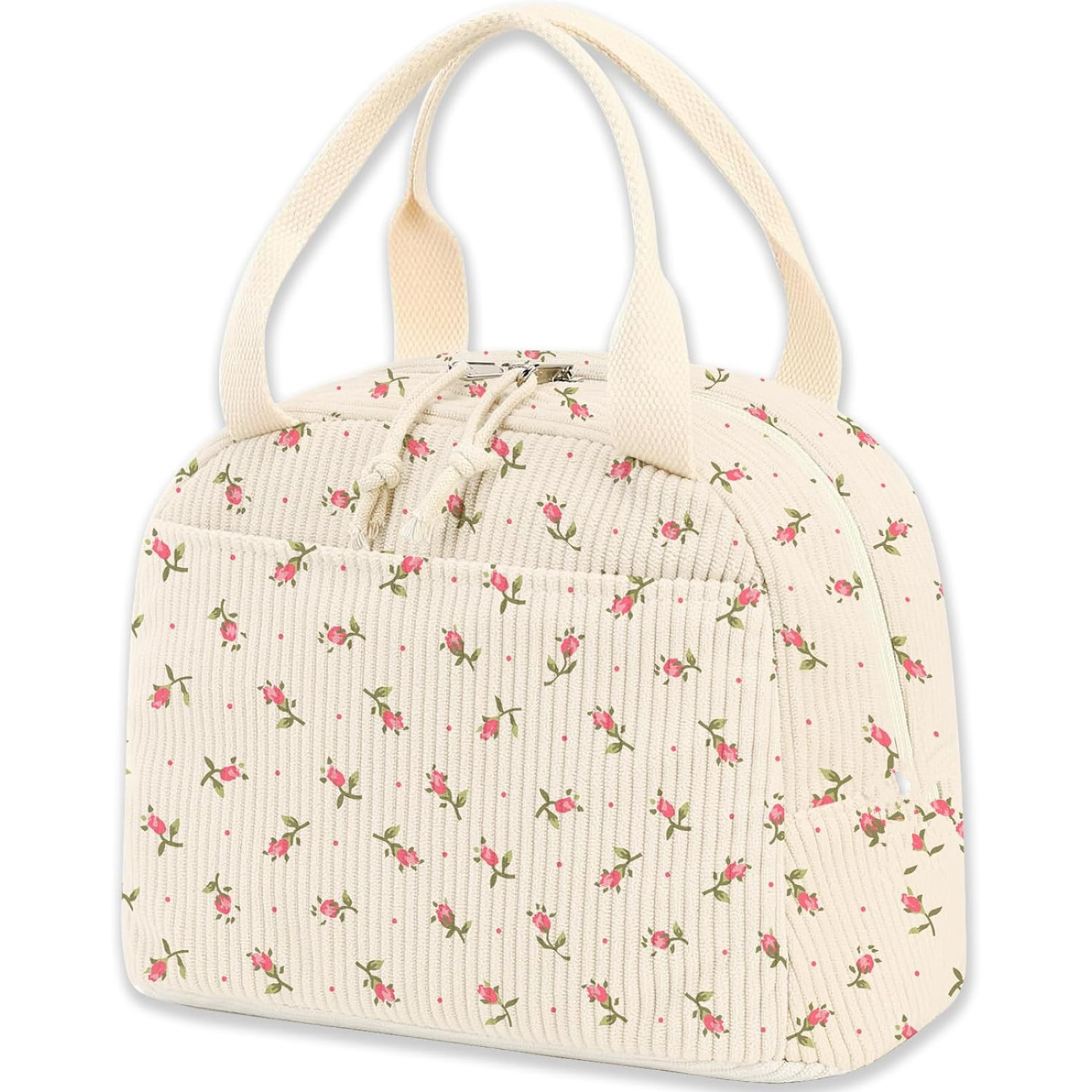 SQDWYGG Lunch Bag Cute Corduroy Lunch Handbag Reusable Insulated Lunch ...