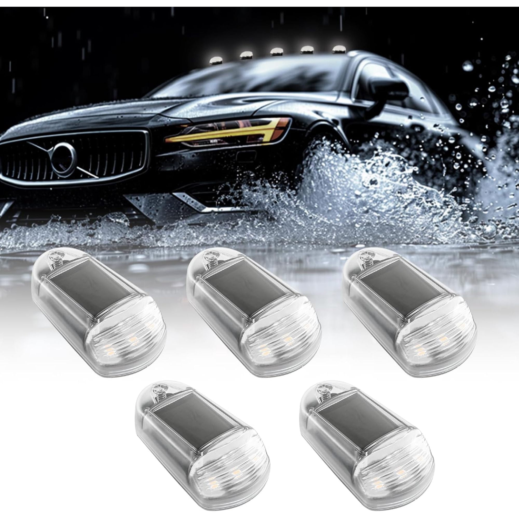 SQDWYGG No Drill Car Cab Lights, Upgrade IP67 Waterproof Solar Cab ...