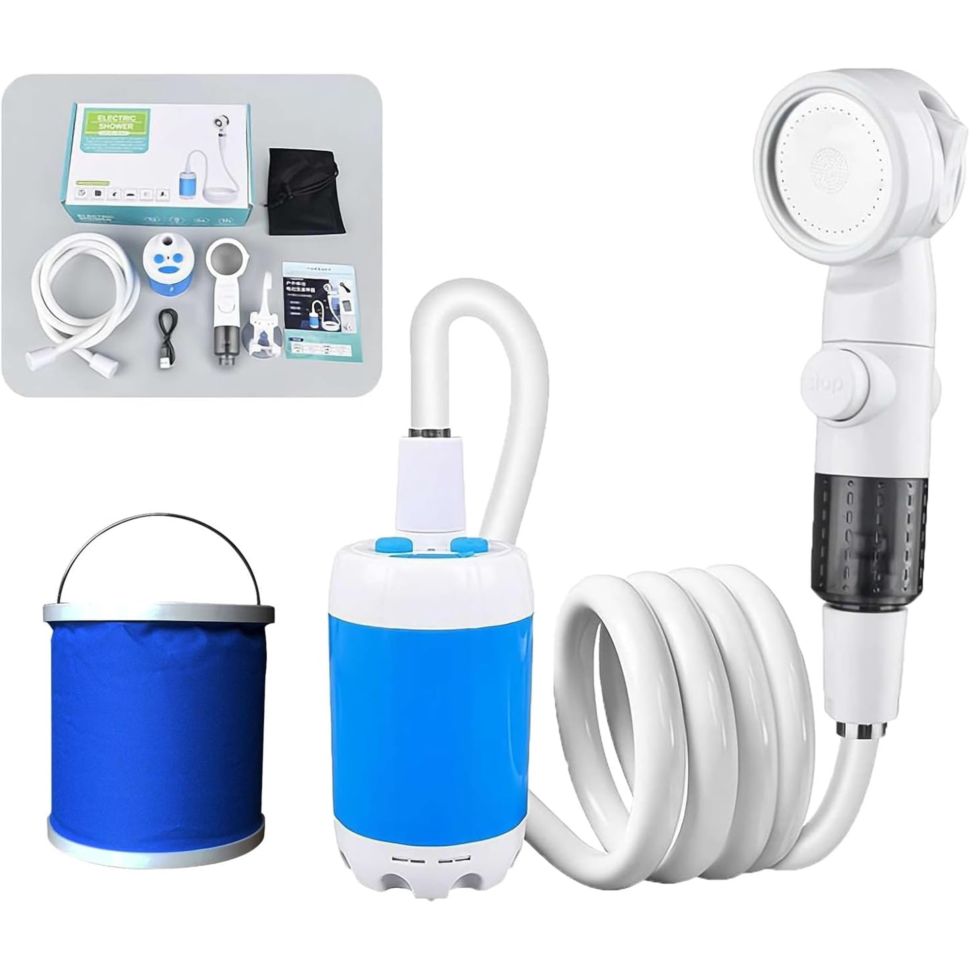 SQDWYGG Portable Camping Shower Outdoor Camp Shower Pump, Rechargeable ...