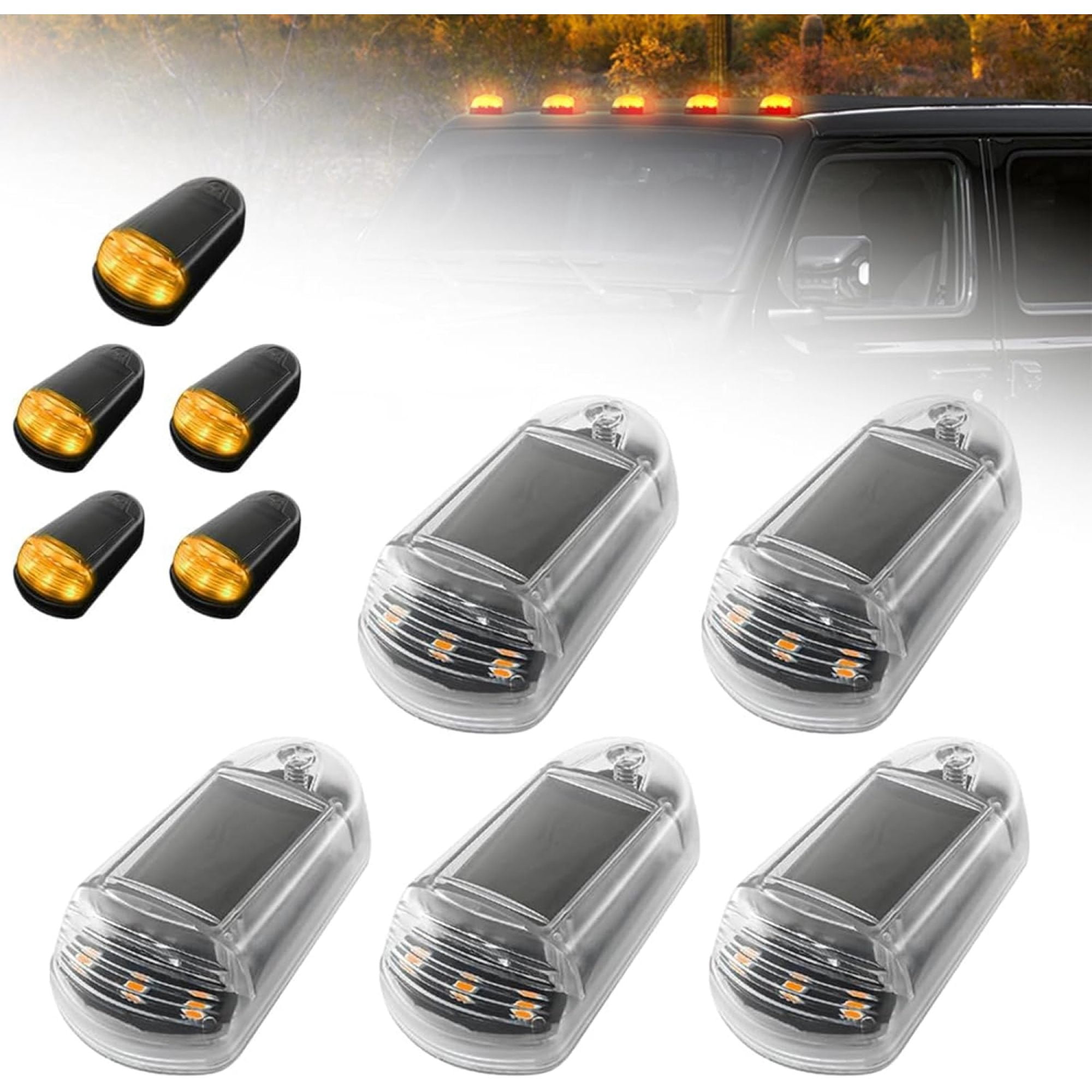 SQDWYGG Solar Powered Cab Lights, 2025 New No Drill Solar Powered Cab ...
