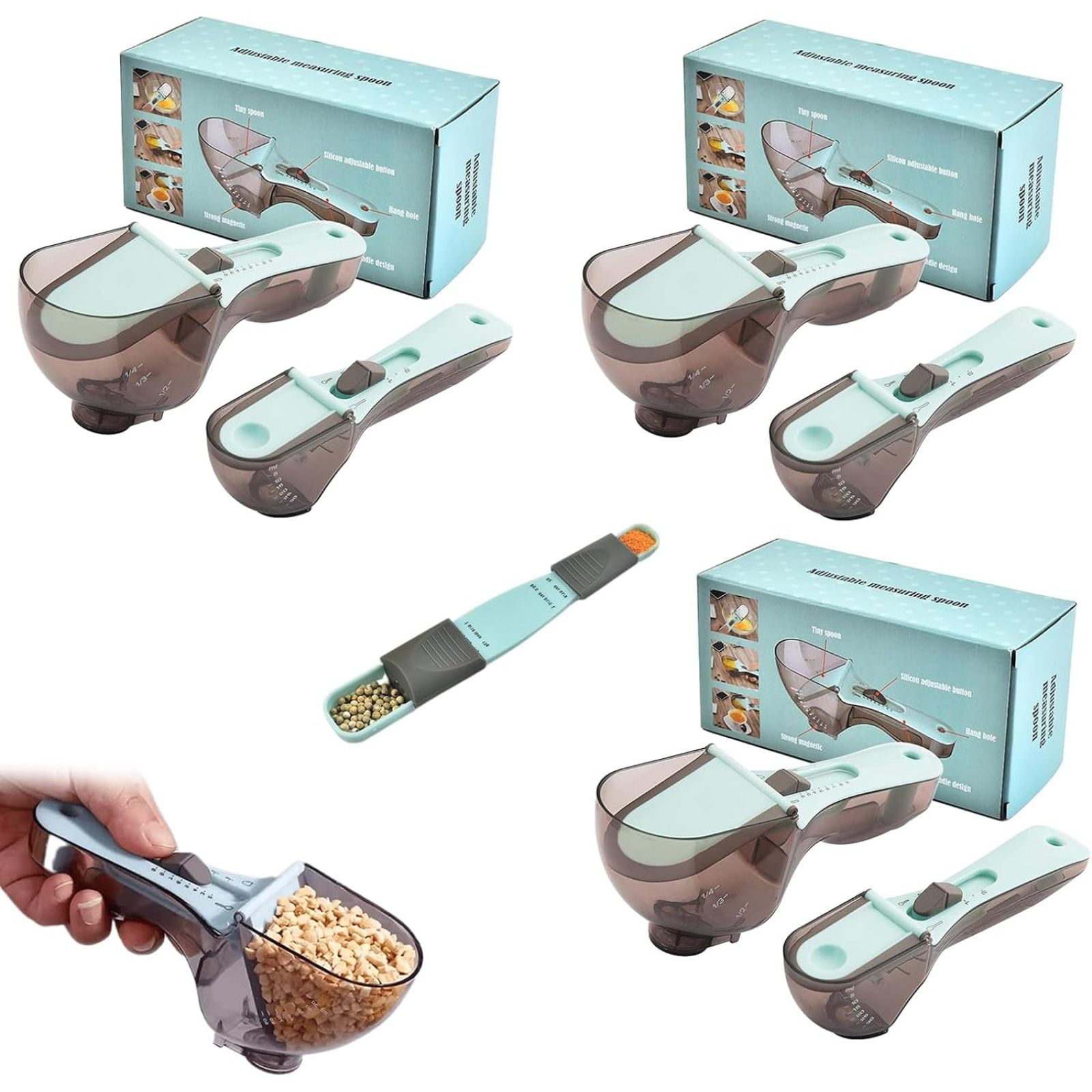 SQDWYGUO 2024 New Adjustable Measuring Spoons，Adjustable Battery-Free ...