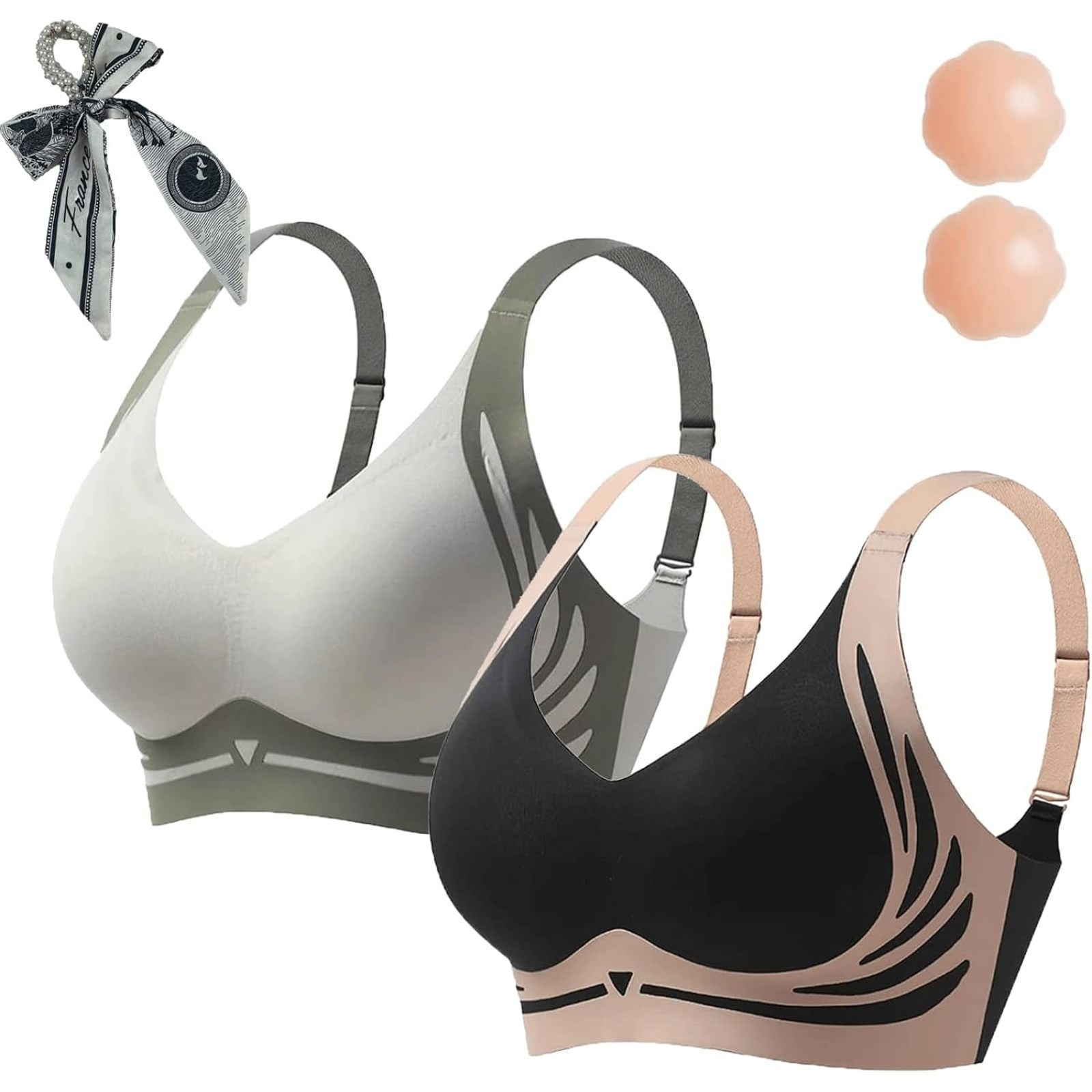 SQDWYGUO Eversocute Bra,Dawncog Bra Super Gather Bra Wireless Push-Up ...