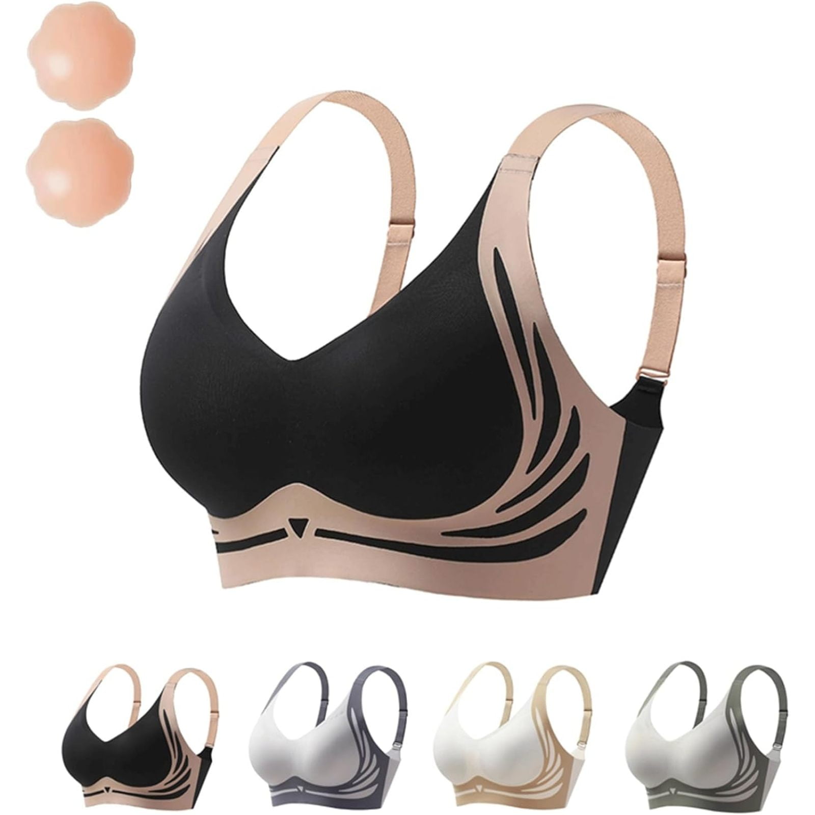 SQDWYGUO Eversocute Bra,Dawncog Bra Super Gather Bra Wireless Push-Up ...