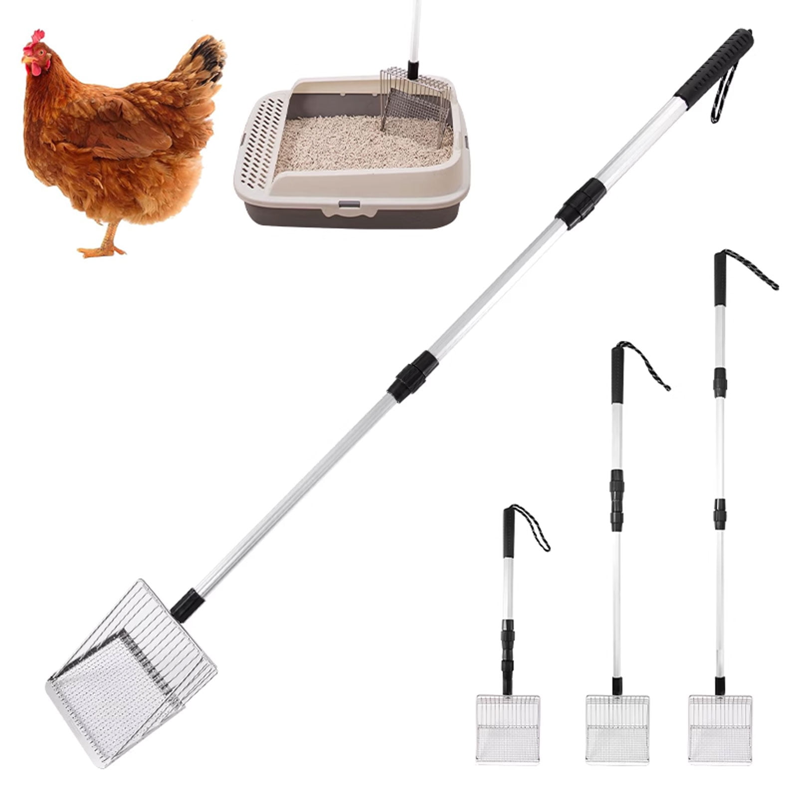 SQDWYGUO Metal Chicken Manure Shovel, Stretchable Chicken Manure Shovel ...