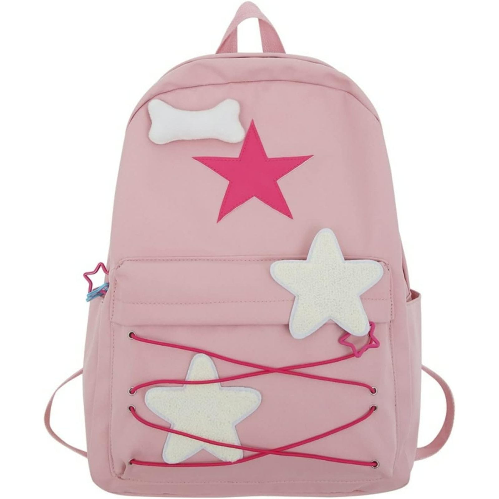SQDWYGUO Preppy Backpack Cute Stars Pattern Korean Style Backpack ...