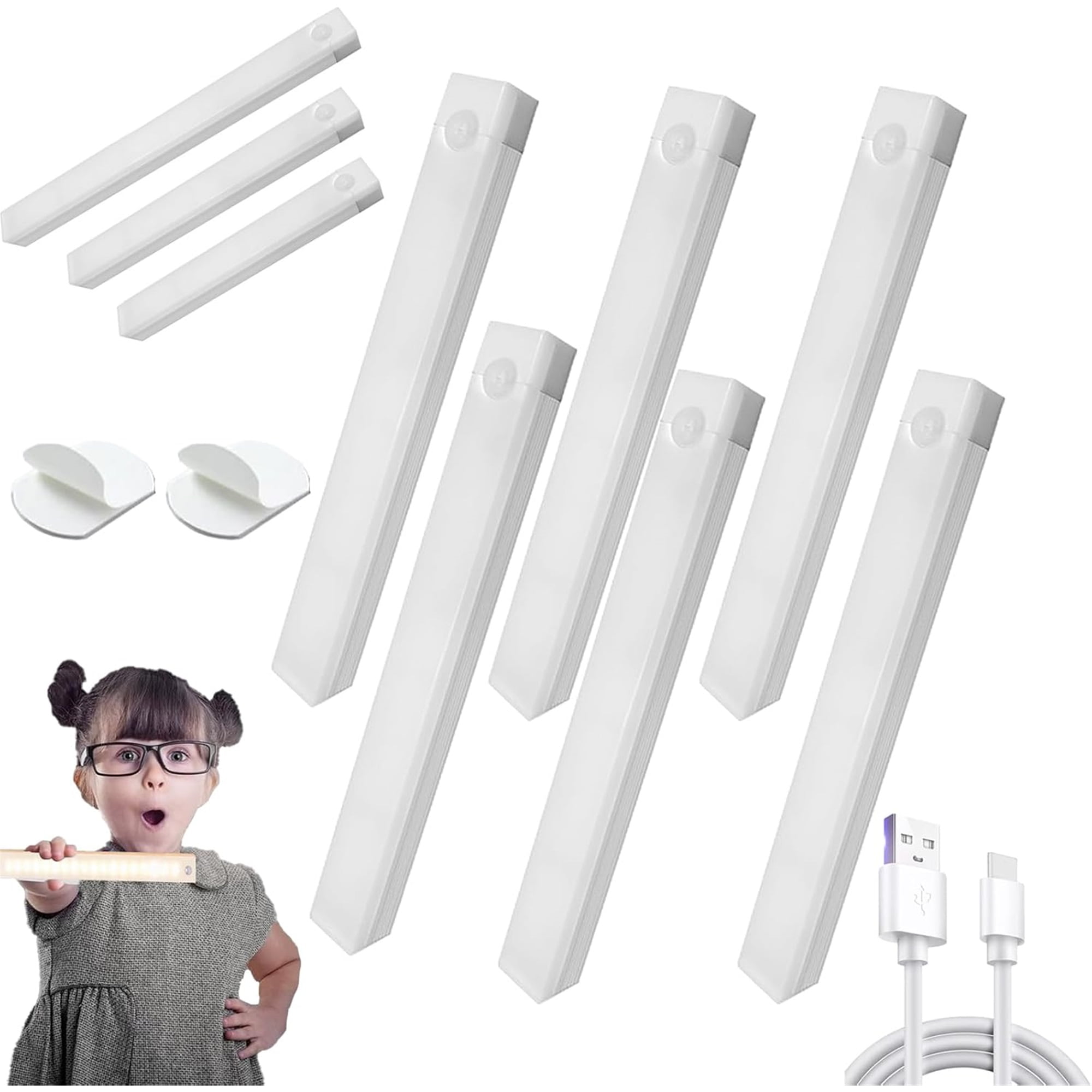 SQDWYGUO Punch-free Smart Sensor Magnetic Rechargeable LED Lights ...