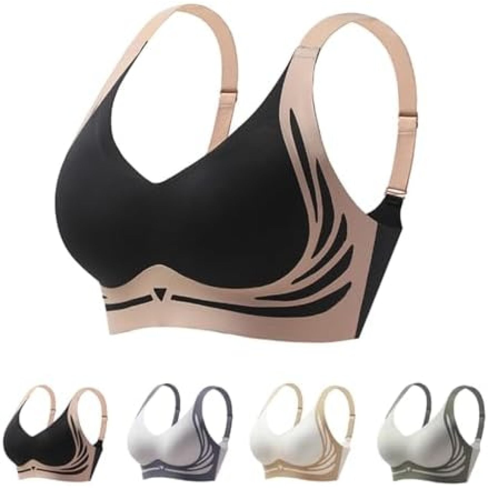 SQDWYGUO Super Gather Bra Wireless Push-up Bra, Lifting Anti-Sagging ...