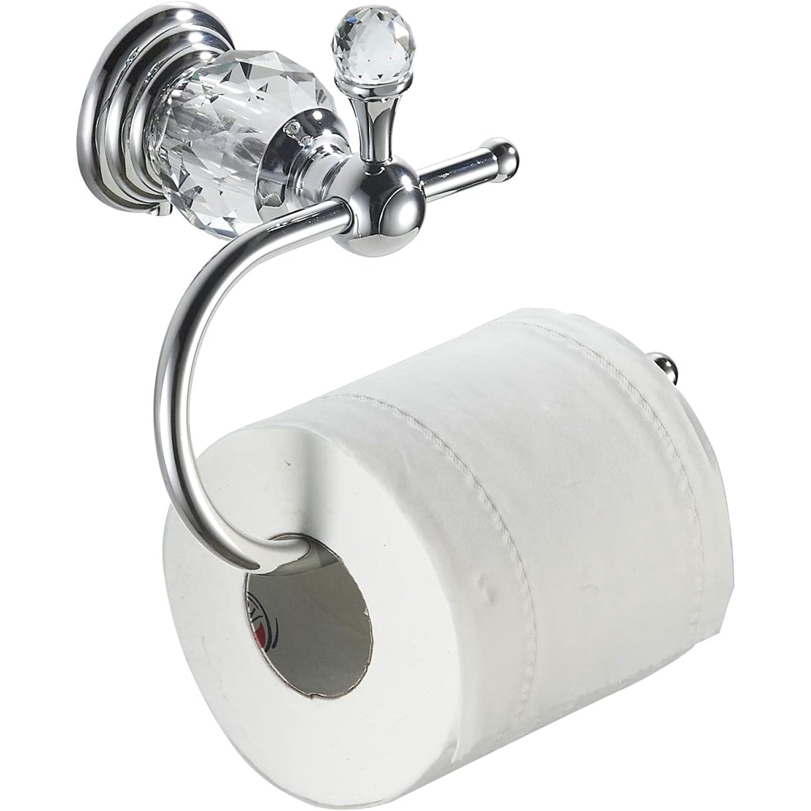 SQDWYGUO WOLIBEER Crystal Toilet Paper Holder, Polished Chrome Tissue ...
