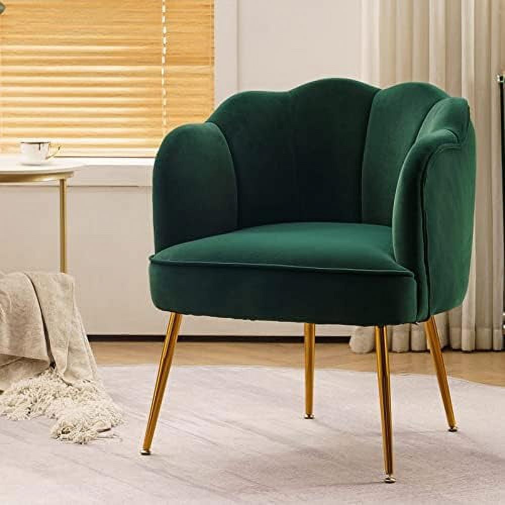 SQHJV Velvet Accent Chair Comfy Tufted Upholstered Armchair with Petal ...