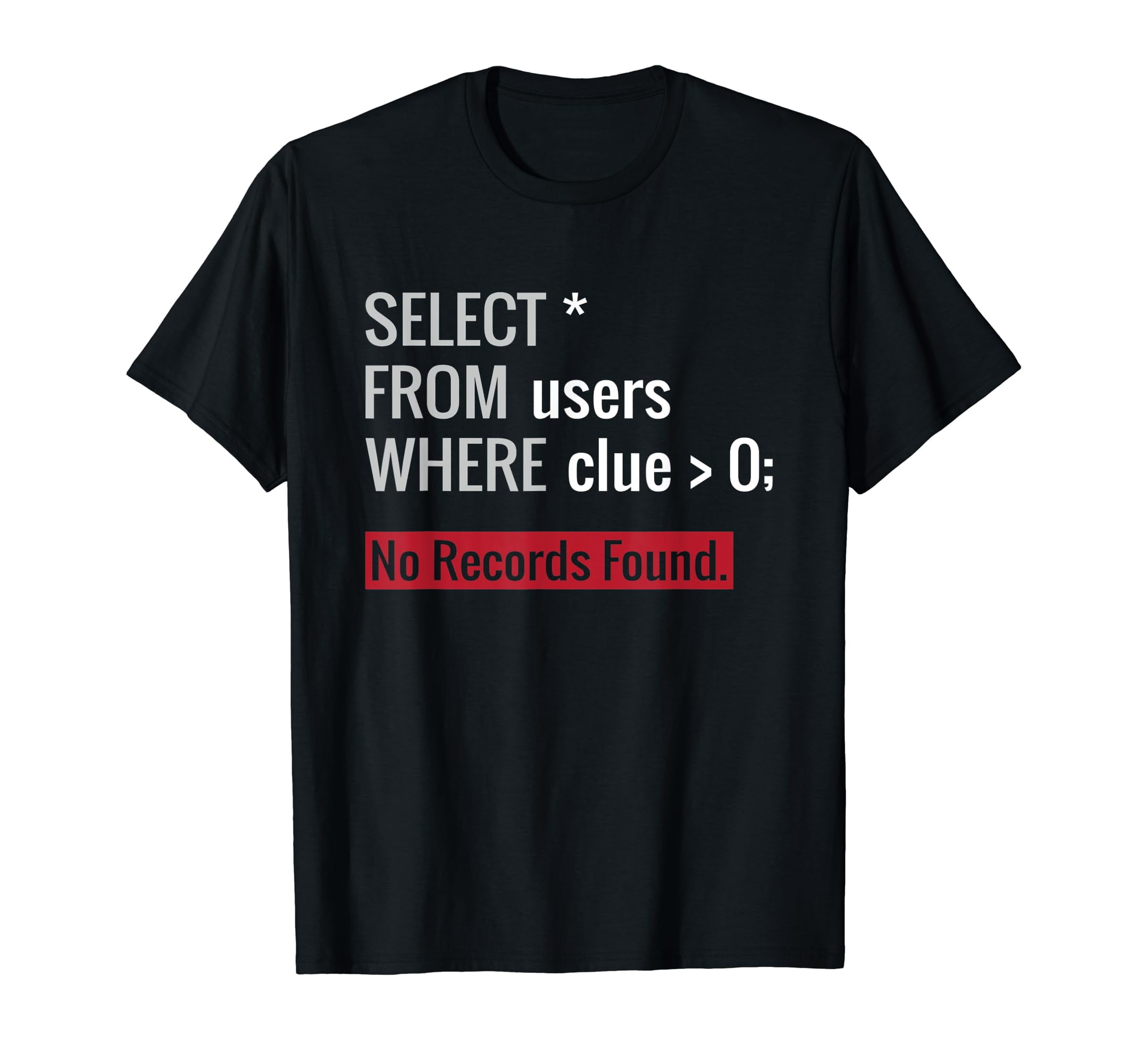 SQL Query Funny SQL Database Admin Programmer T-Shirt - Walmart.com SQL Query Funny SQL Database Admin Programmer T-Shirt - Walmart.com