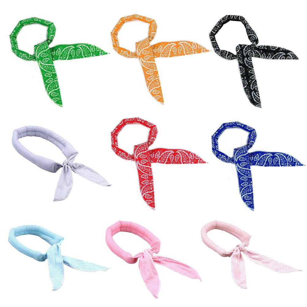 SQLEA 9 Pieces Cooling Scarf Summer Wrap Soaked Tie Around Neck Ice ...
