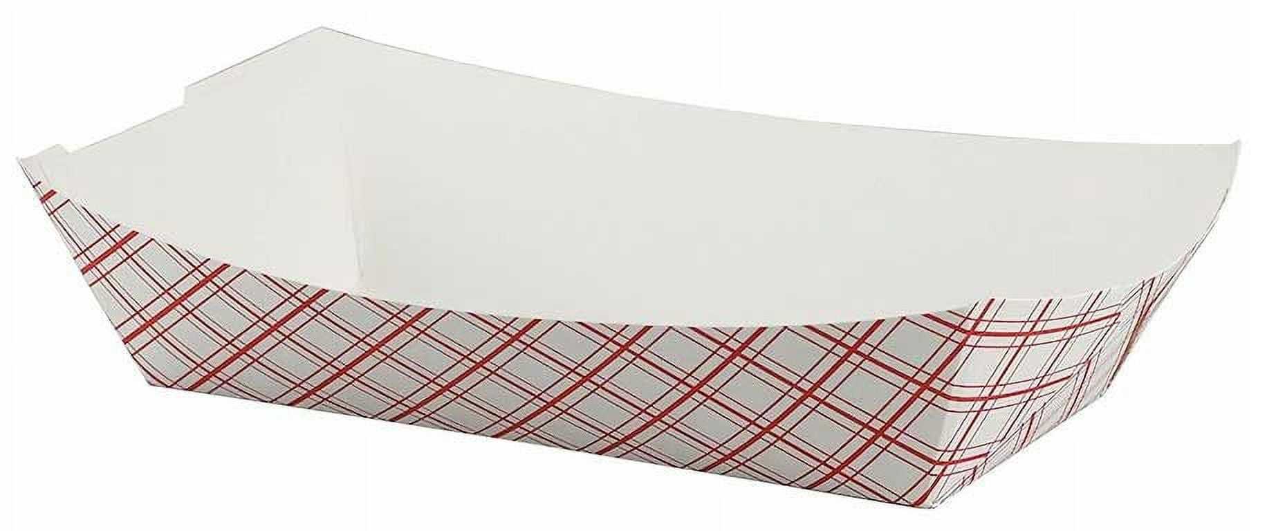 SQP Number 100 White/Red Plaid Paper Food Tray, 6.5 x 4.375 x 1.5 inch ...