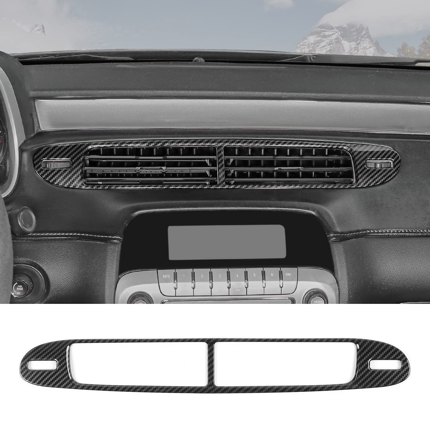 SQQP Carbon Fiber DashBoard DHF10 Air Conditioner Outlet Vent Panel Trim Cover for 2010 2011 ...