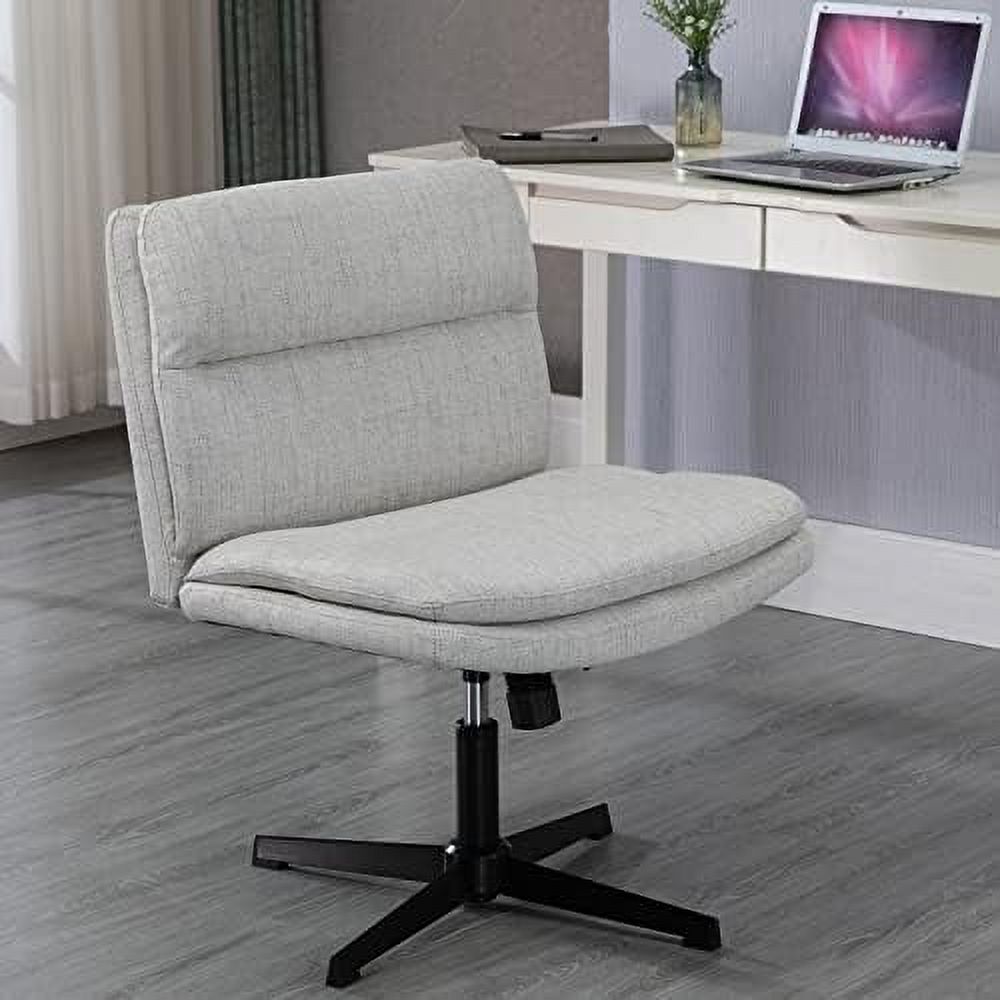 SQTRFCV Faux Leather Armless Home Office Desk Chair No Wheels Modern Swivel Ergonomic Task Study ...