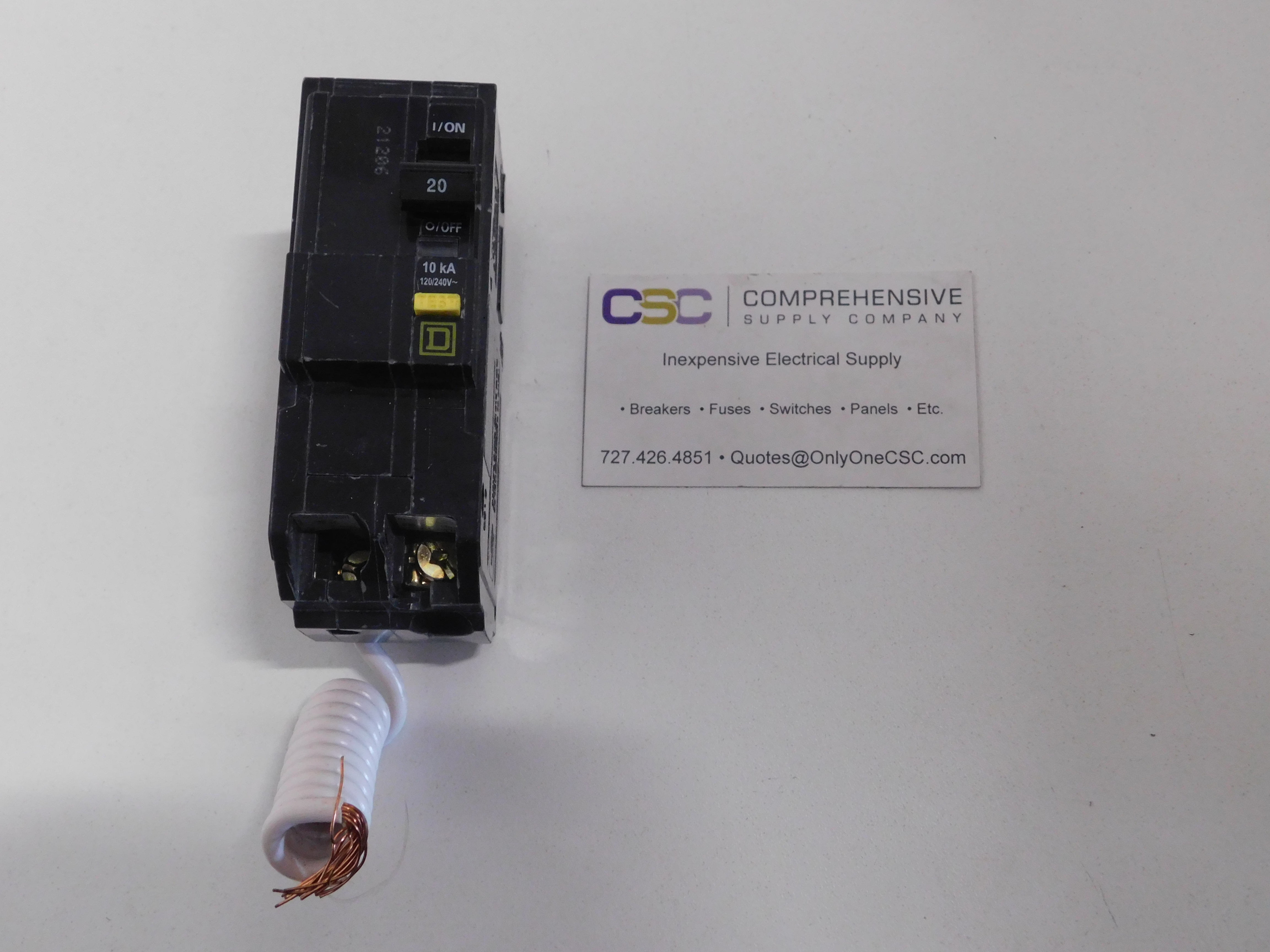 Square D Circuit Breaker,20A,Bolt On,120/240V,2P QOB220GFI - Walmart.com
