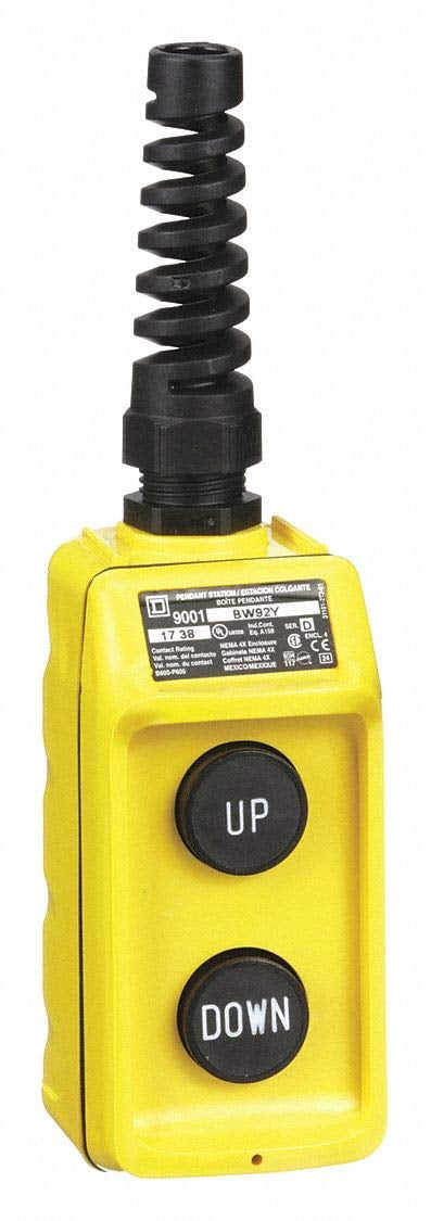 SQUARE D 2NO Yellow Pendant Push Button Control Station with Up/Down ...