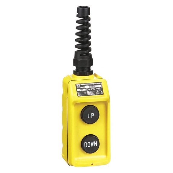 SQUARE D 2NO Yellow Pendant Push Button Control Station with Up/Down ...