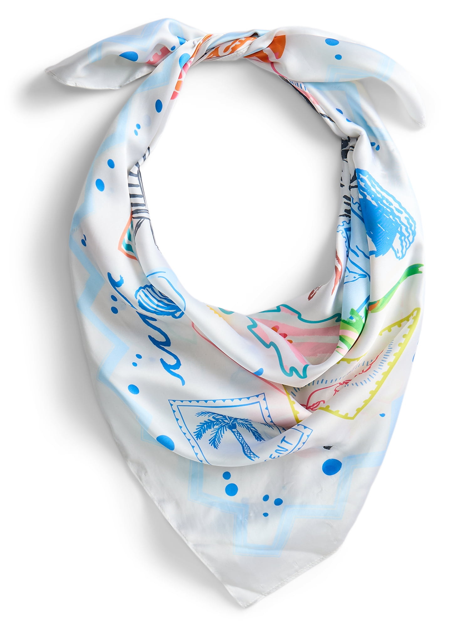 No Boundaries Printed Square Scarf, Women’s - Walmart.com
