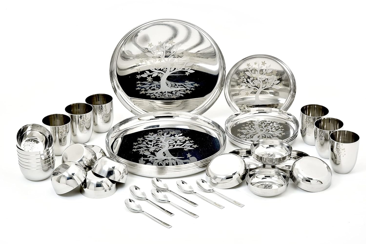 SQUARO High Grade Stainless Steel Dinner Set of 42 Pieces Heavy Gauge ...