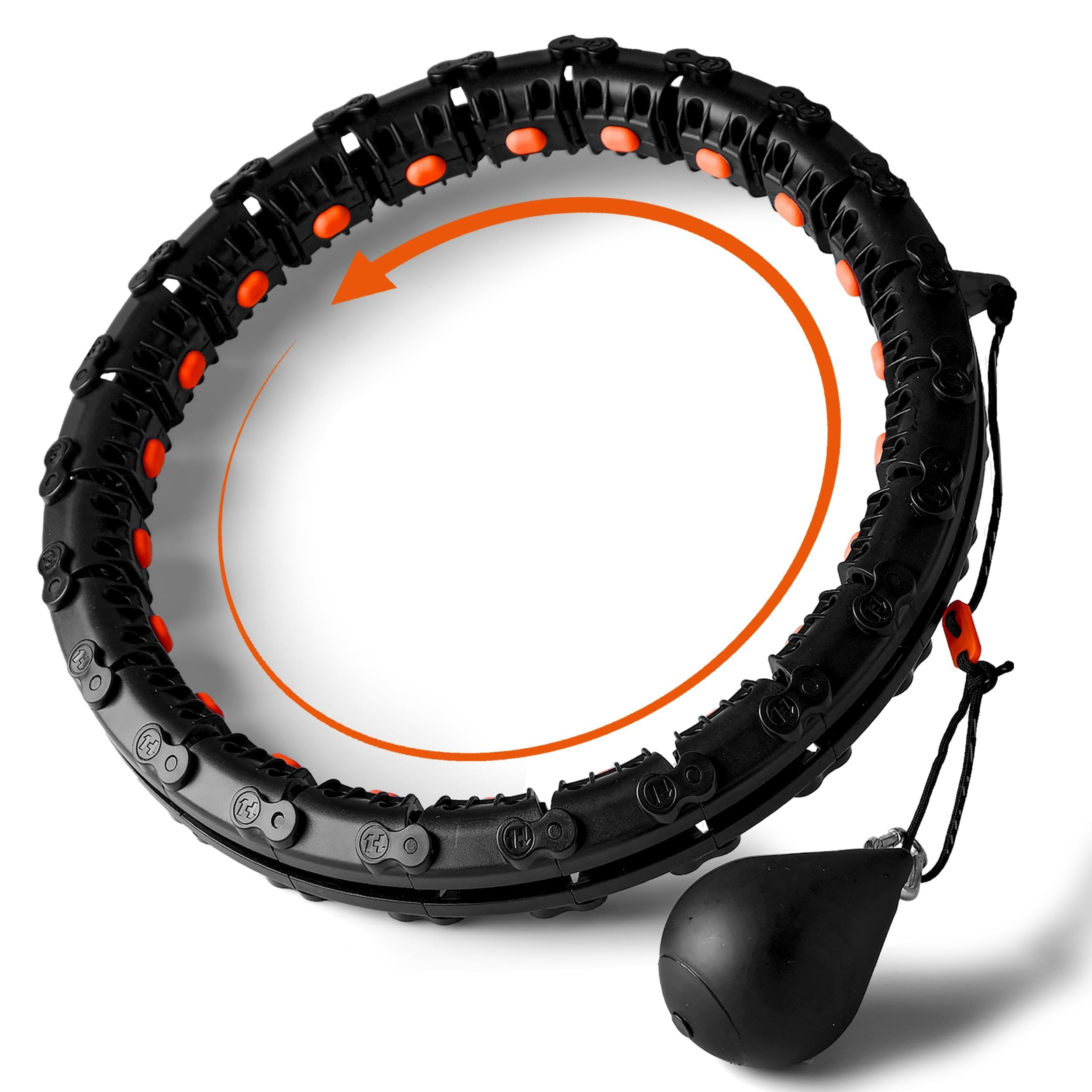 SQUATZ Adult Fitness Hula Hoop - Weight Loss & Workout, Black, ABS ...