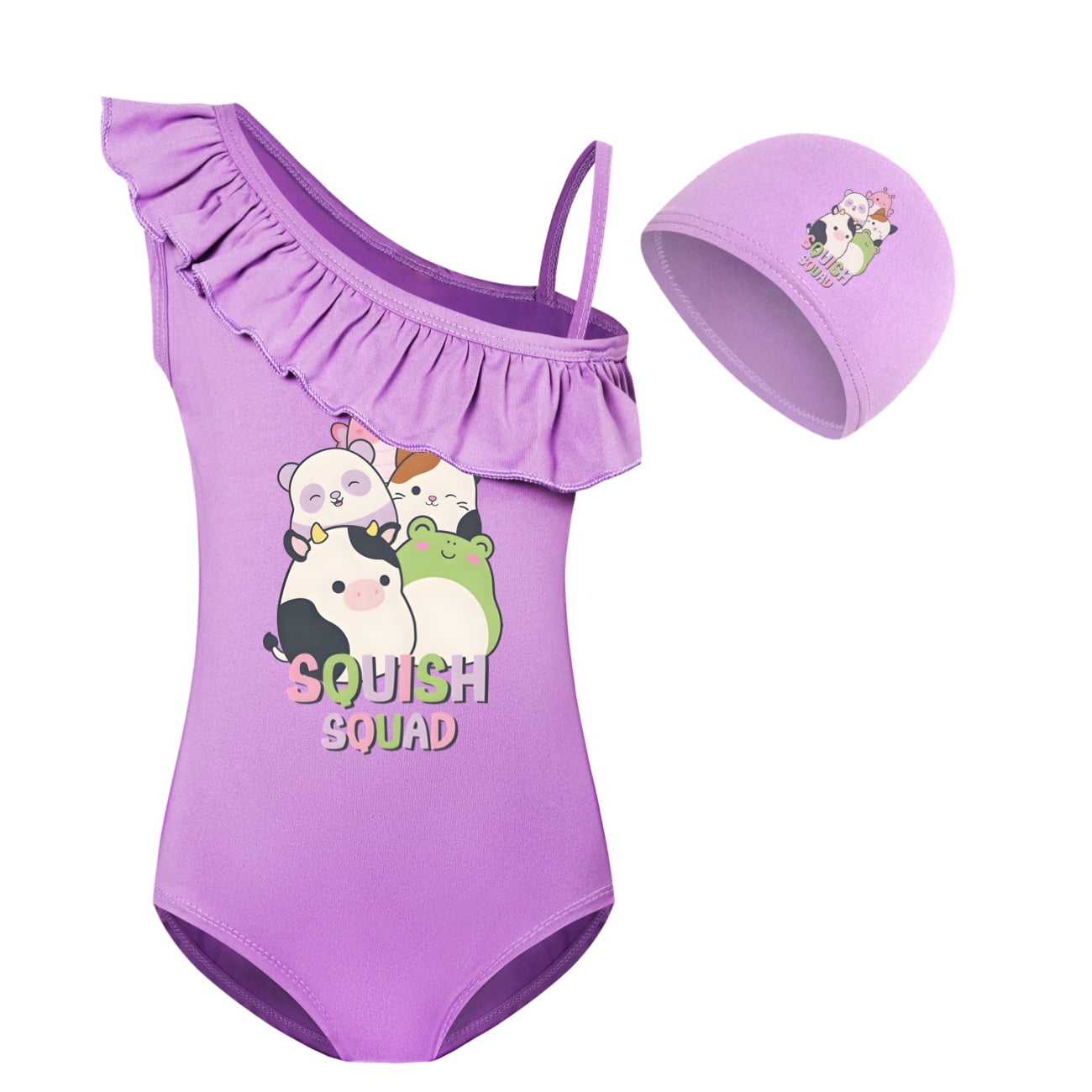 SQUISH SQUAD women's one-piece swimsuit, milk silk suspender one-piece ...
