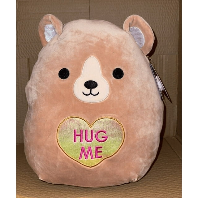 SQUISHMALLOW 12" Omar the Bear Valentines Day Gold Heart "HUG ME" Plush ...