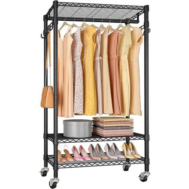 SQVGYU R1 Plus Rolling with Locking Wheels Portable Closet for Hanging ...