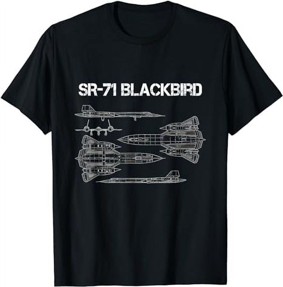SR-71 Blackbird Blueprint Air Force Military Jet T-Shirt - Walmart.com