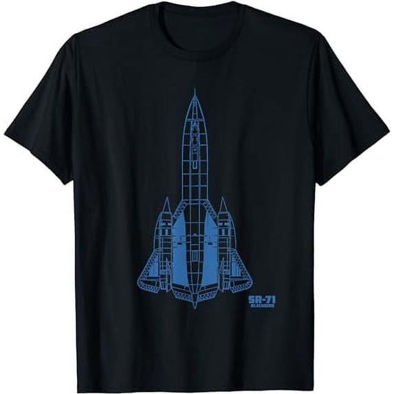 SR-71 Blackbird Spyplane Technical Drawing Blue - Walmart.com