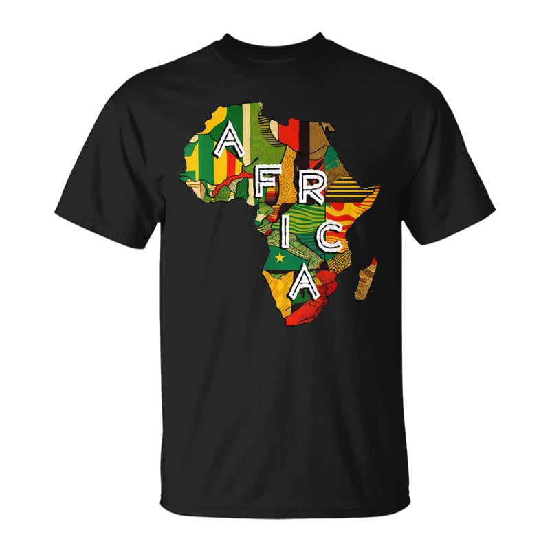 SR Cool Africa Map Traditional Kente Cloth African Melanin T-shirt - Walmart.com
