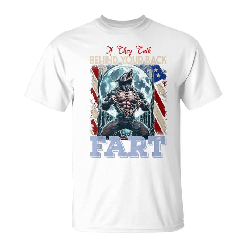 SR If They Talk Behind Your Back Fart Alpha Wolf Meme Kid T-Shirt ...